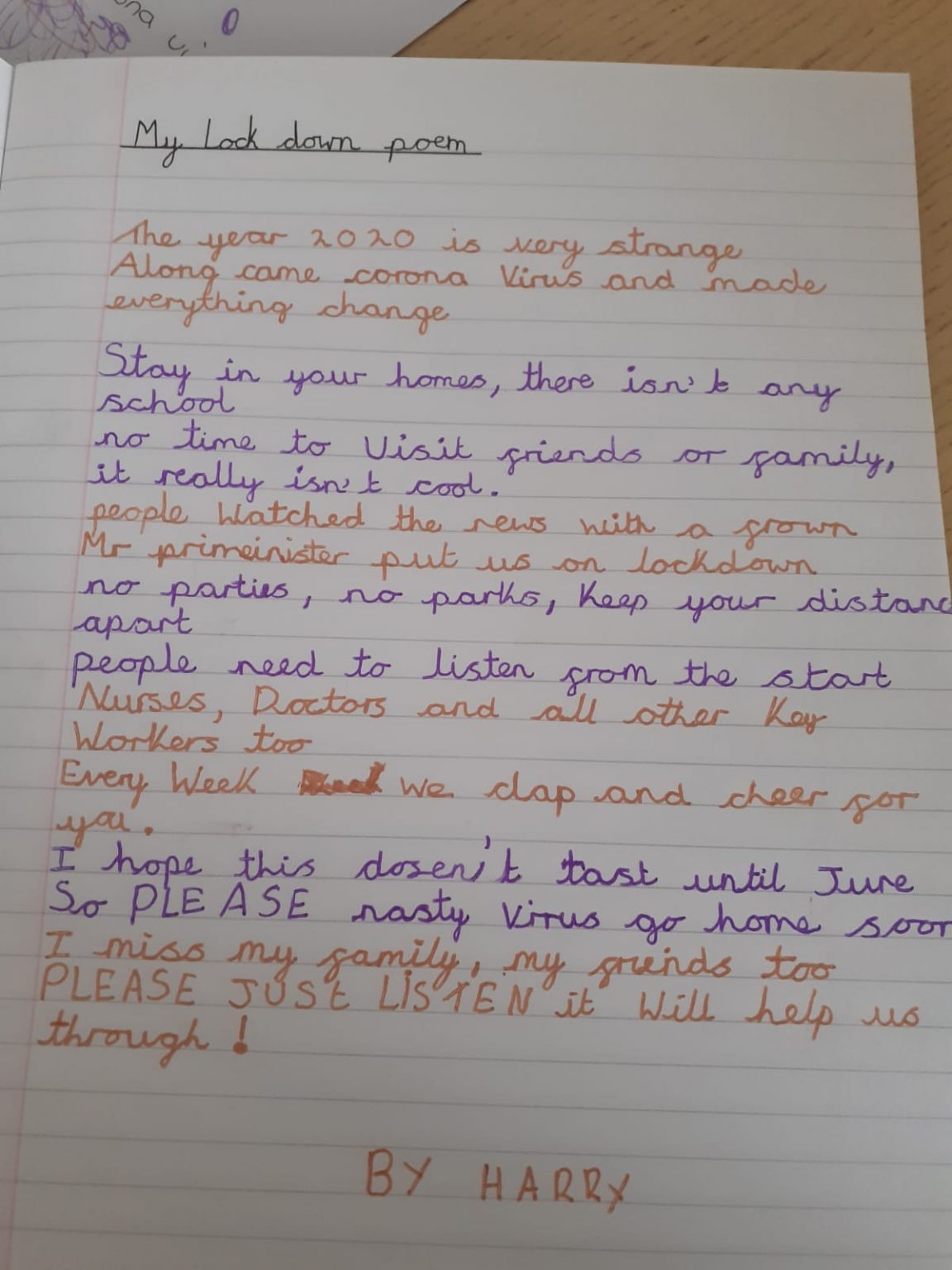 Harry Smith – My Lockdown Poem